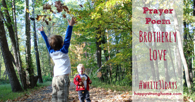 Prayer Poem for Brotherly Love {Day 12} - Happy Strong Home
