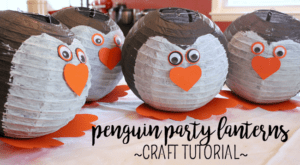 DIY Penguin Party Lanterns ~ Quick Craft Tutorial - Happy Strong Home