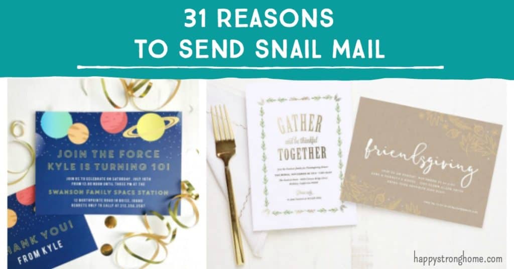 Thank you's, invitations, and 31 more reasons to send snail mail ...