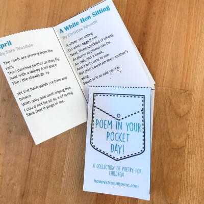 Poem in Your Pocket Day Printable Booklet - Happy Strong Home
