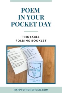 Poem in Your Pocket Day Printable Booklet - Happy Strong Home