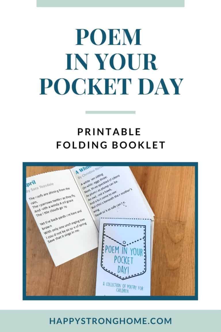 Poem in Your Pocket Day Printable Booklet - Happy Strong Home
