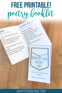 Poem in Your Pocket Day Printable Booklet - Happy Strong Home