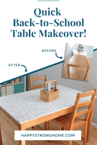 Quick Table Makeover Project for Back to School - Happy Strong Home