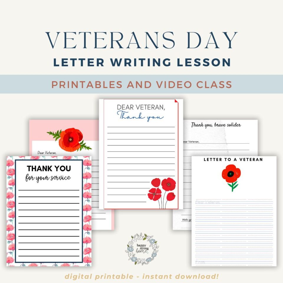 Veterans Day Letter Writing for kids: 5 simple ideas + free Video