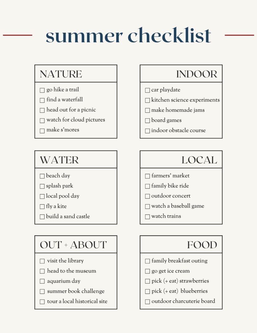 Summer Bucket List for Kids + Printable (with Connecticut Links ...