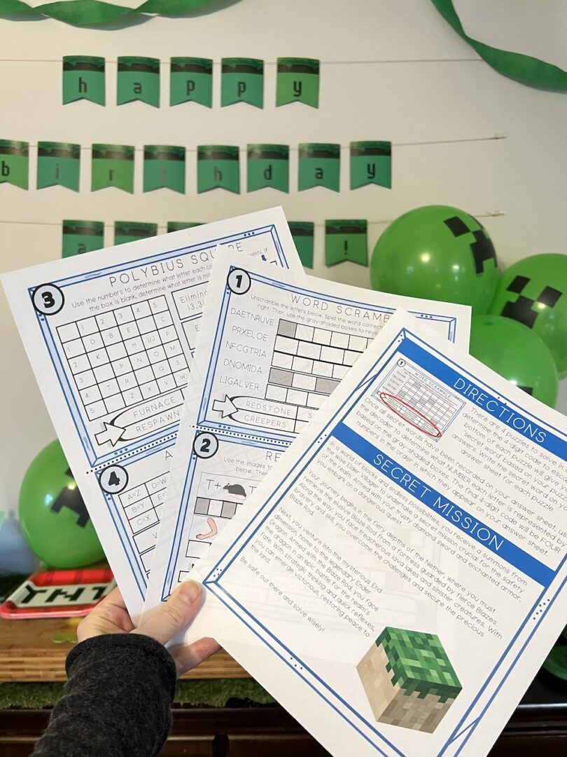 Miner's Quest Minecraft-themed Party Ideas - Quick & Easy! - Happy ...